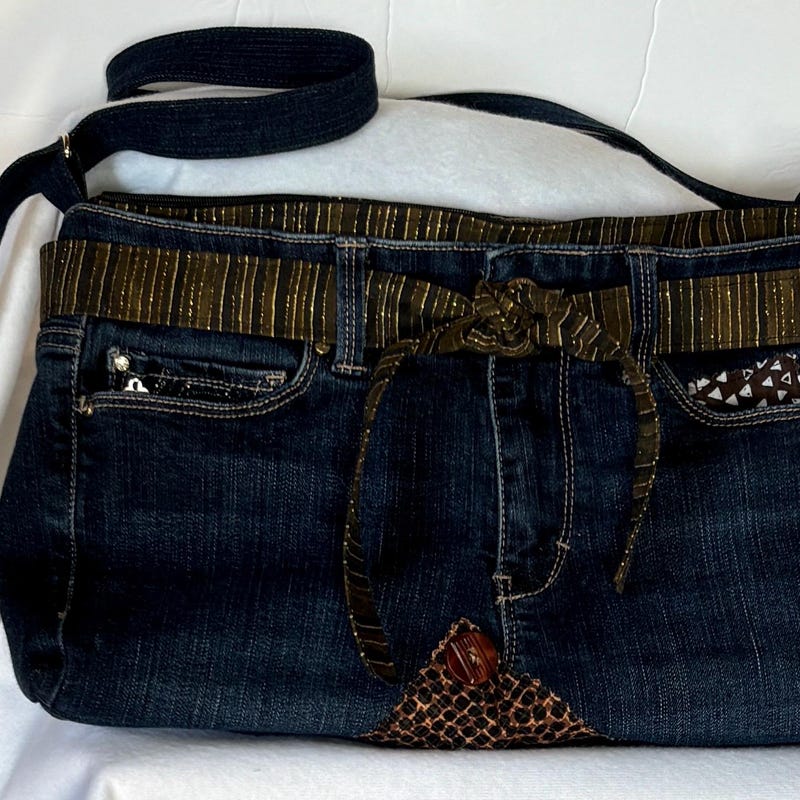 Blue Jean Purse - Etsy