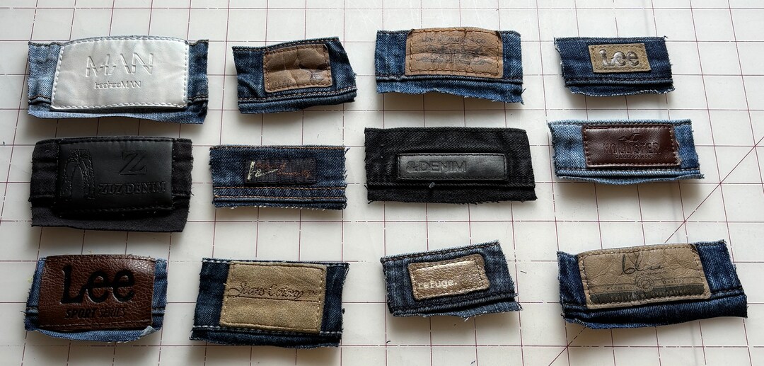 12 Jean Logos/denim Tags/salvaged Denim Logos - Etsy