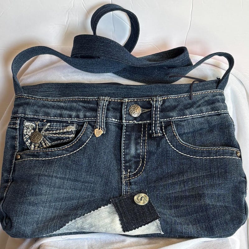 Blue Jean Purse - Etsy