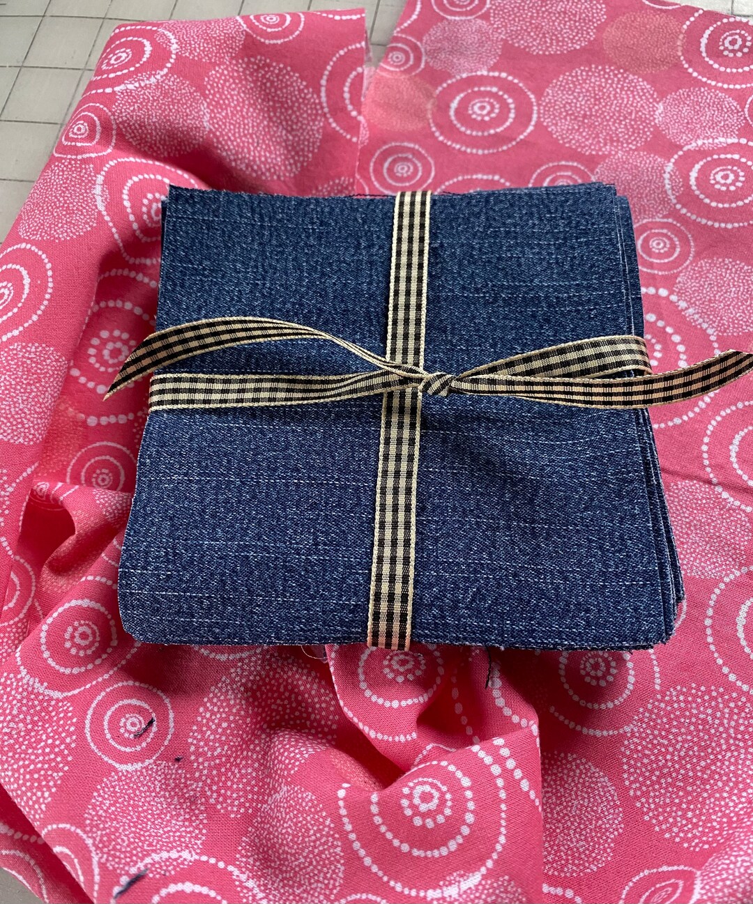 25 5”x5” Blue Denim Squares/varied Color Squares/quilting Squares/blue ...