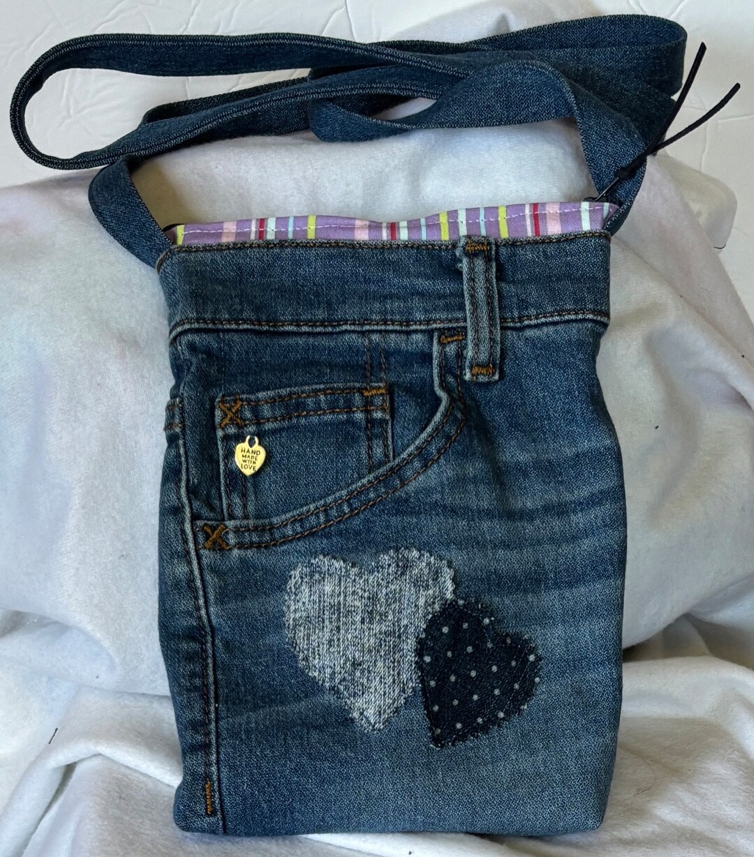 Small Crossbody Denim Purse/crossbody Jean Handbag/denim Heart Purse ...