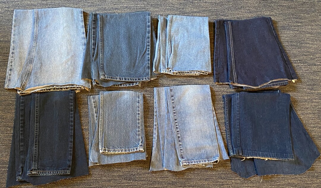 5 Pounds Cotton Blue Jean Legs/8 Pair Legs/salvaged Denim Legs/jean ...