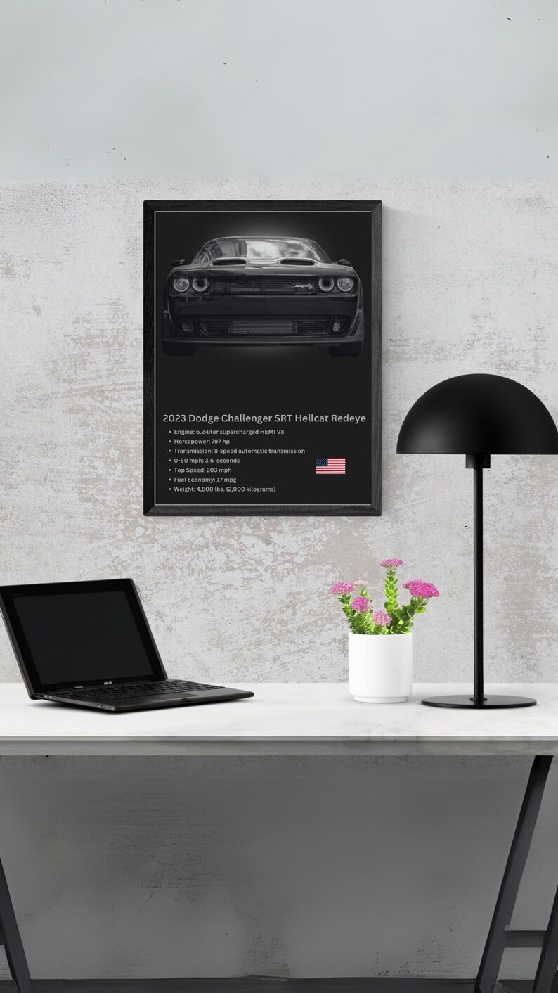 Dodge Challenger SRT Hellcat Redeye Poster, Dodge Challenger Print ...
