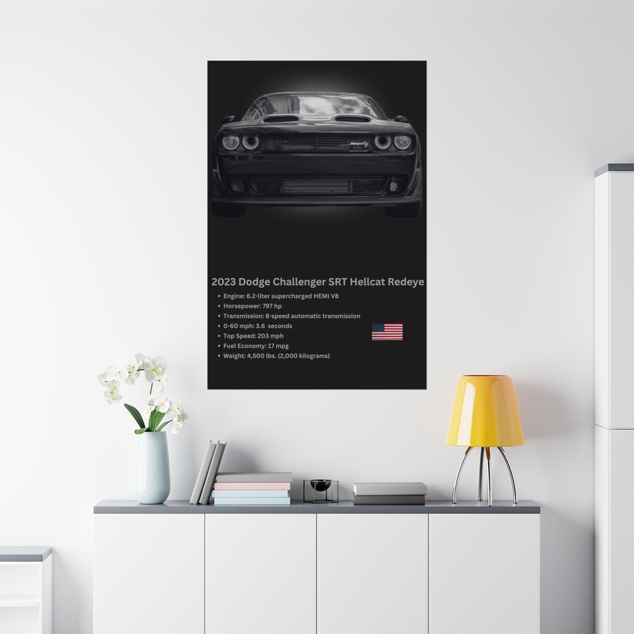 Dodge Challenger SRT Hellcat Redeye Poster, Dodge Challenger Print ...