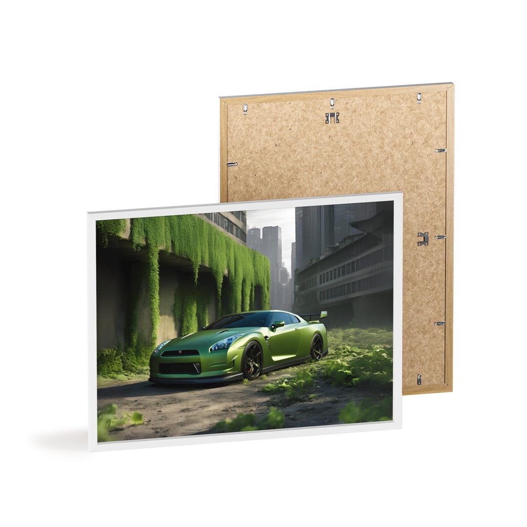 Shop Framed Nissan GTR Posters Made With AI Durable Pinewood Frames and ...