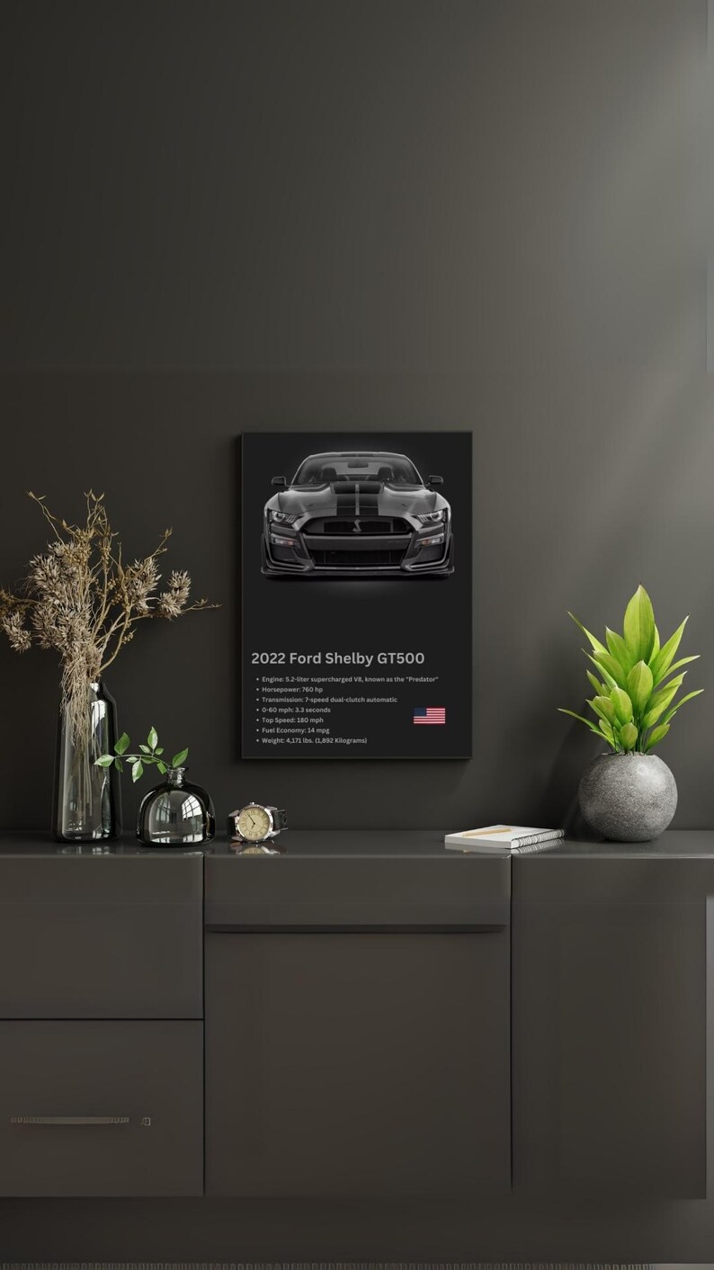 Shelby GT500 Poster, Shelby GT500 Print, Shelby GT500 Wall Art ...