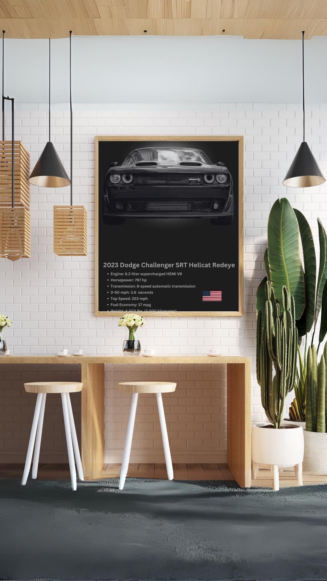 Dodge Challenger SRT Hellcat Redeye Poster, Dodge Challenger Print ...