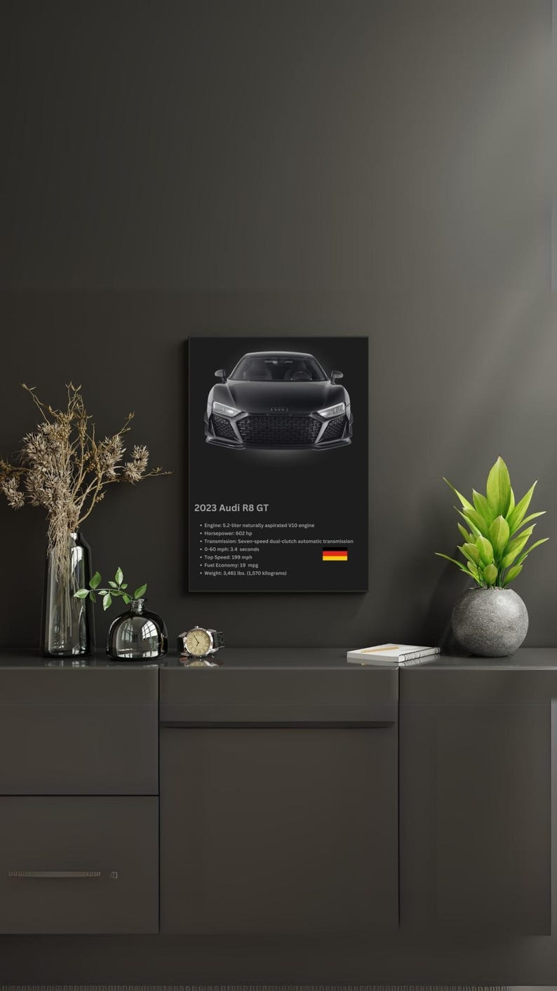 Audi R8 GT Poster, Audi R8 GT Print, Audi R8 GT Wall Art, Sports Car ...