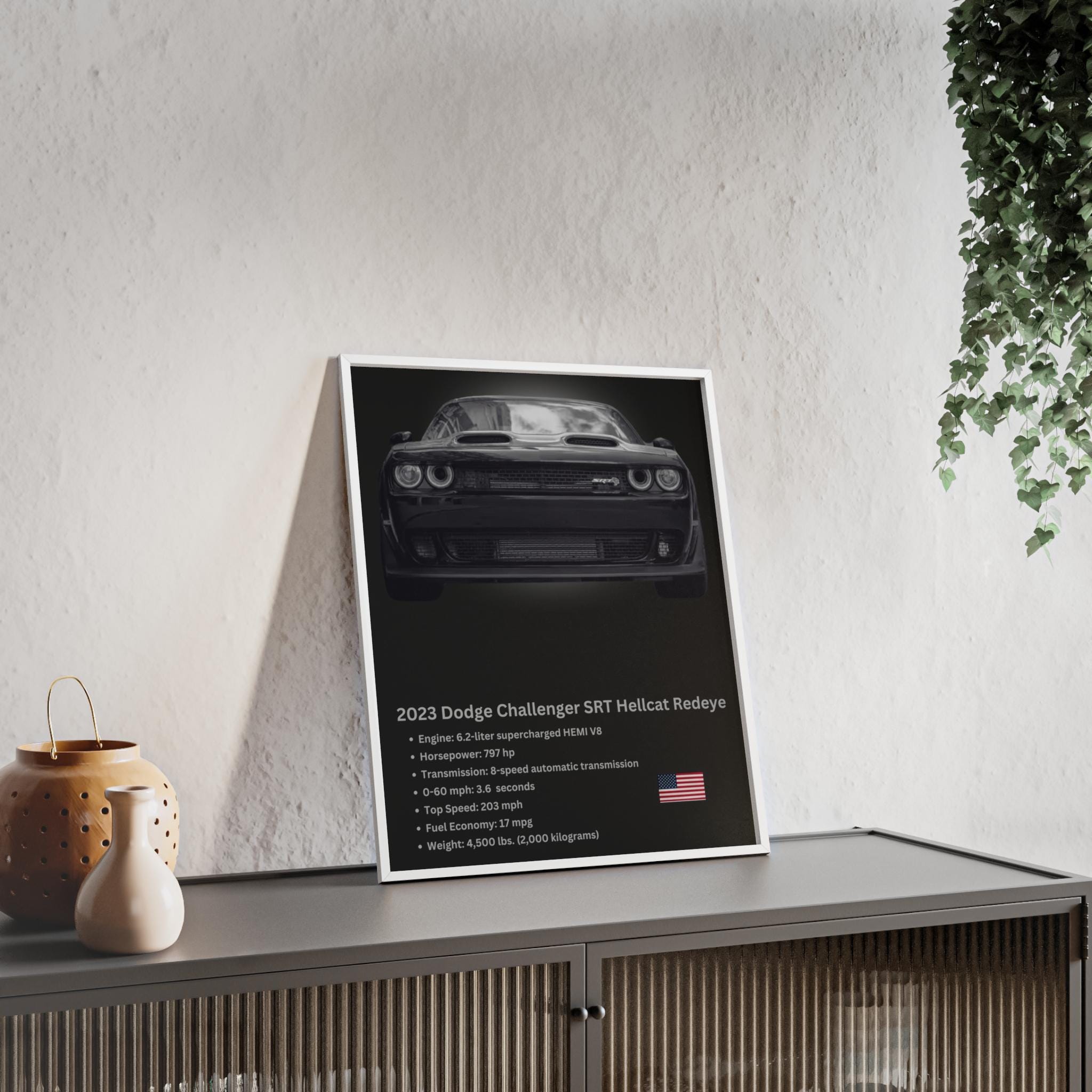 Dodge Challenger SRT Hellcat Redeye Poster, Dodge Challenger Print ...