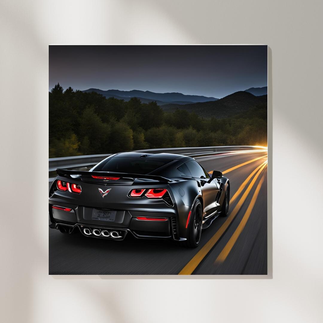 Corvette Poster, Classic Sports Car Art, Muscle Car Photography ...