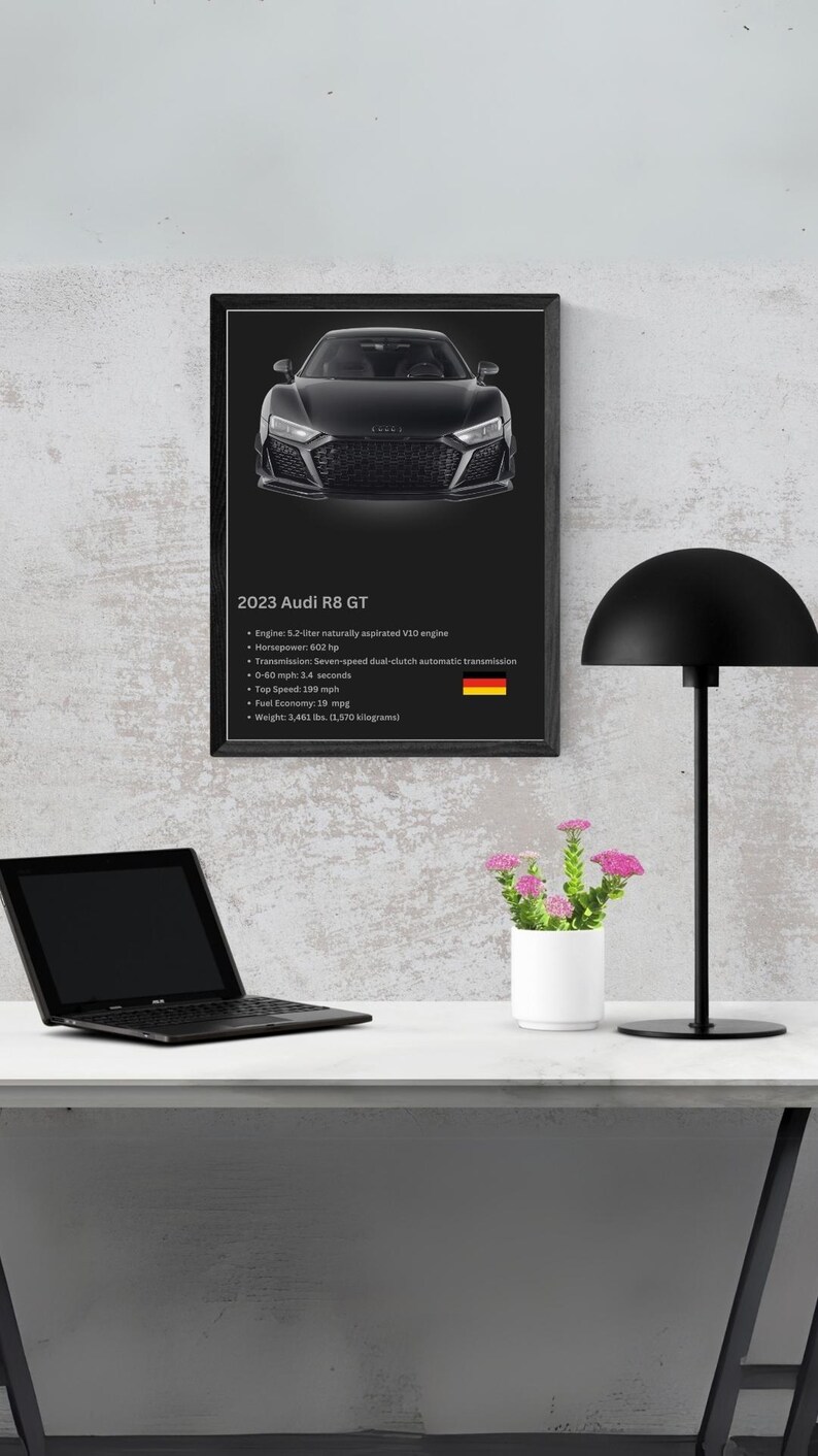 Audi R8 GT Poster, Audi R8 GT Print, Audi R8 GT Wall Art, Sports Car ...