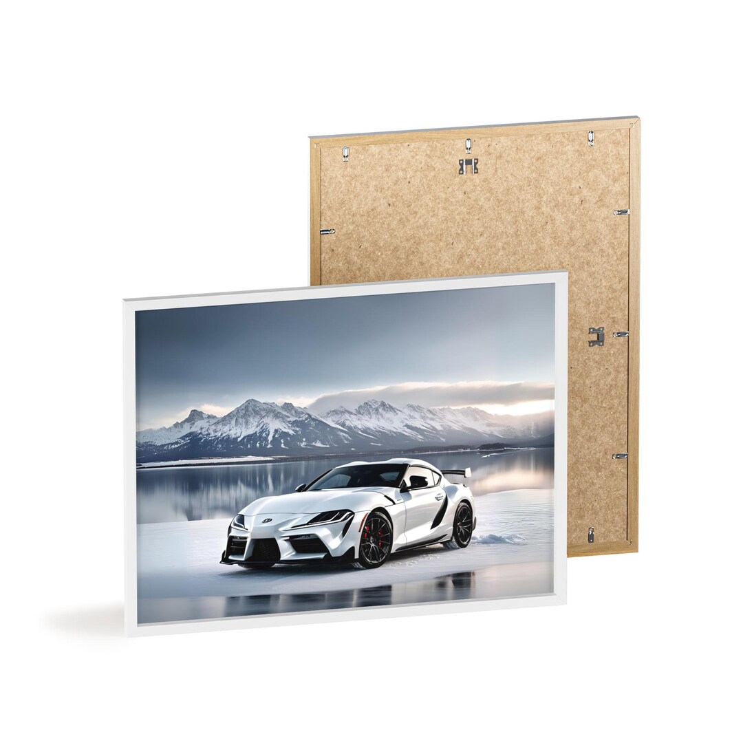 Toyota Supra MK6 Framed Art White Snow High-quality Picture Frame for ...