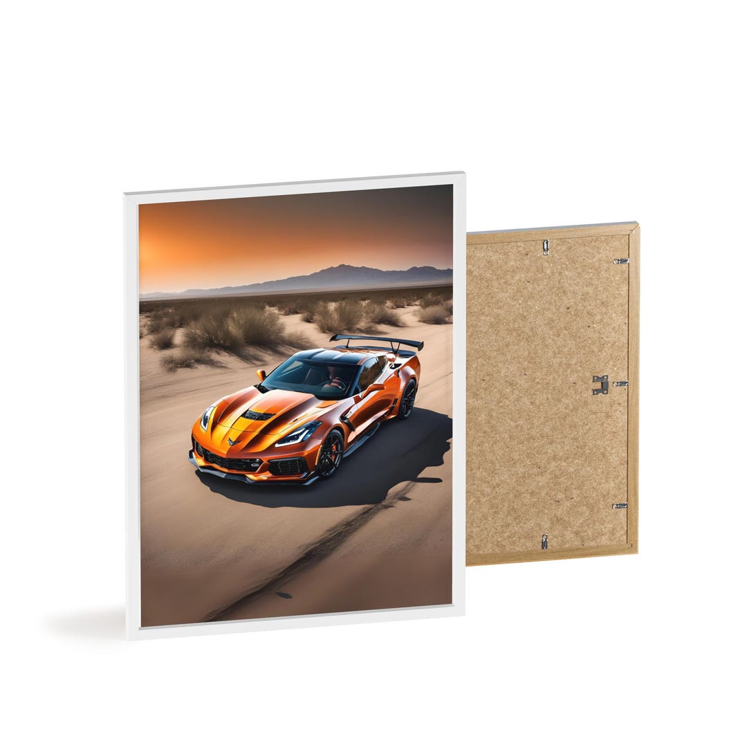 Classic Muscle Car Poster, Chevrolet Corvette Print, Vintage Corvette ...