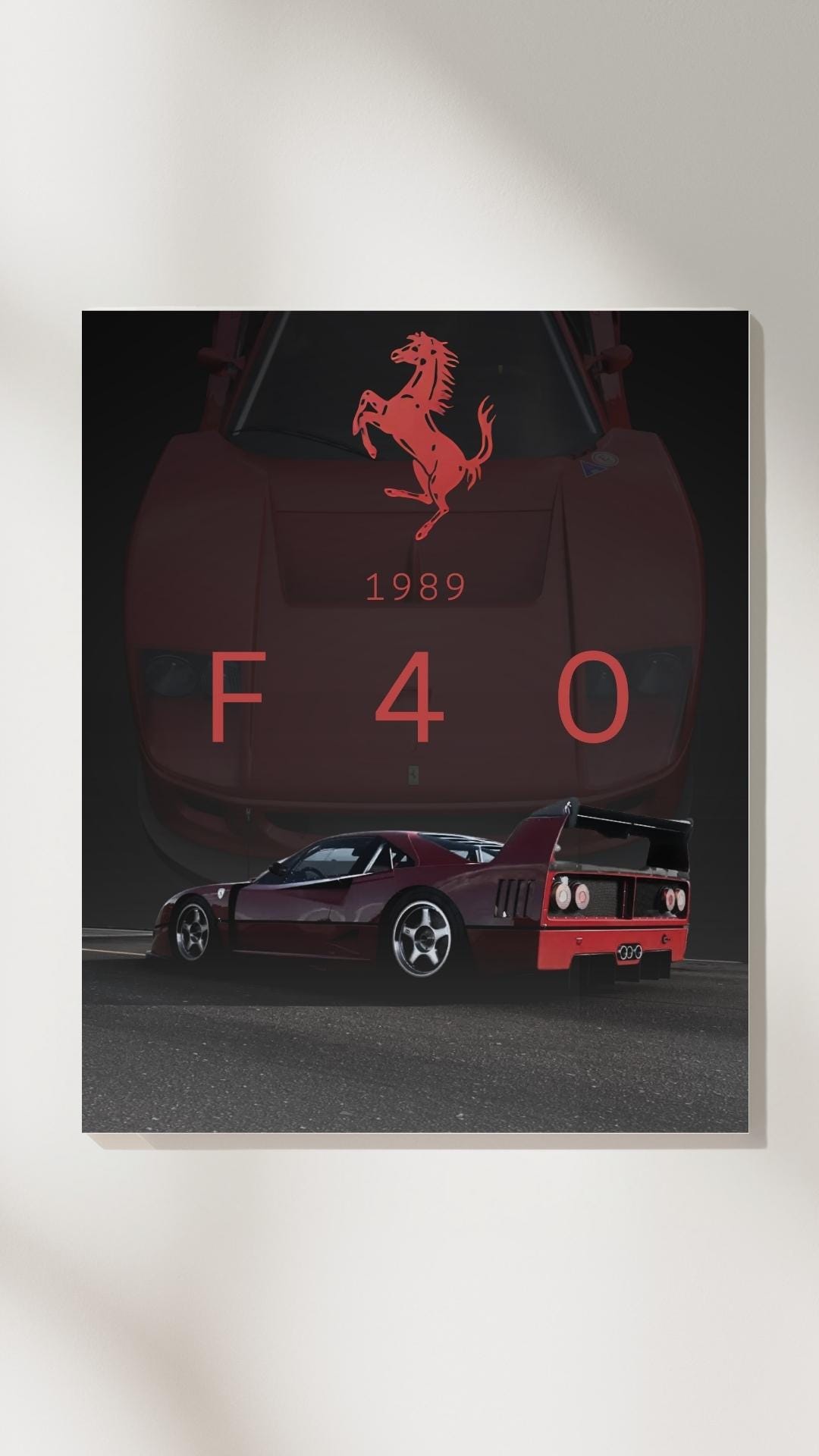 Ferrari F40 Print | F40 | Car Print | Supercar Poster | Exotic Ferrari ...