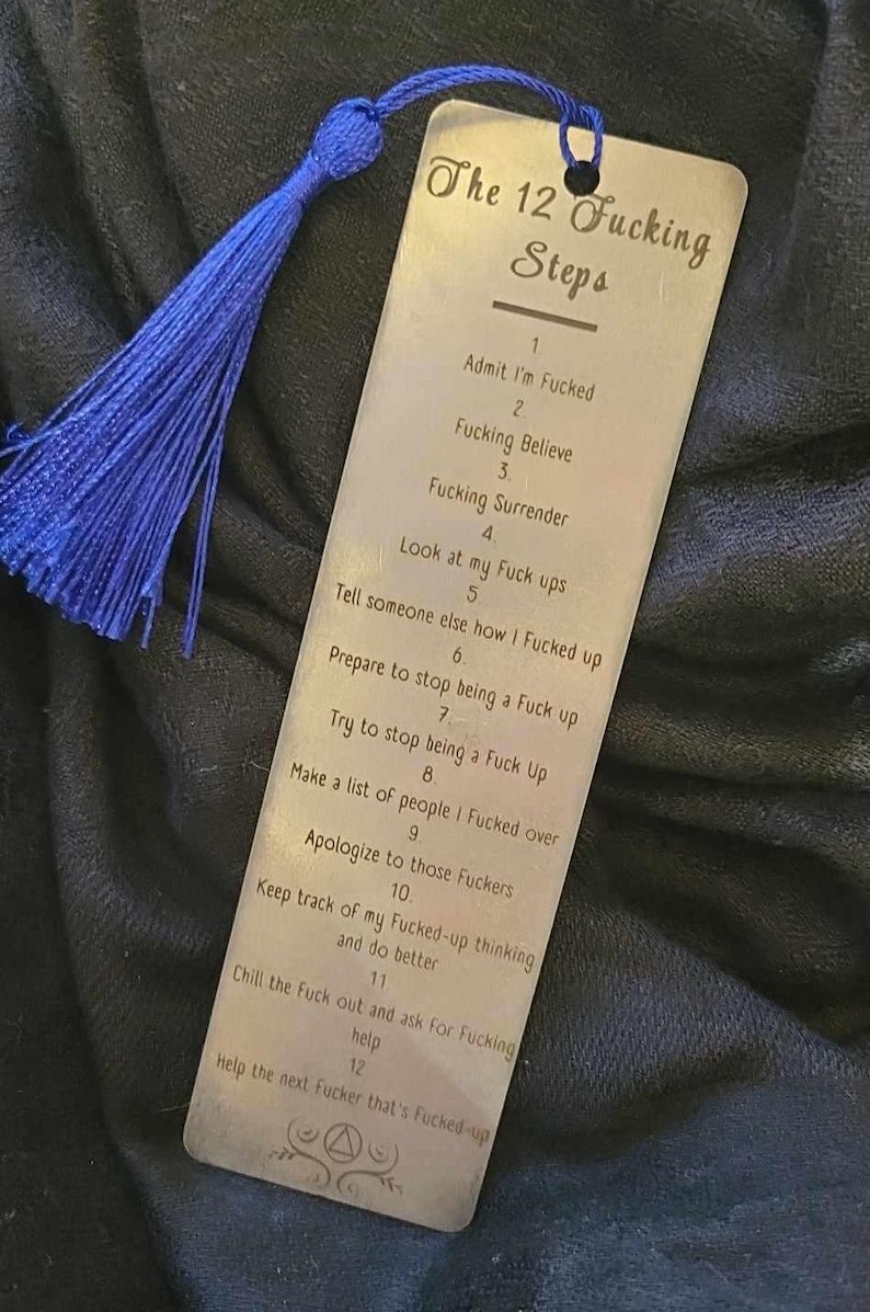 The 12 F**king Steps AA Stainless Steel Bookmark - Etsy