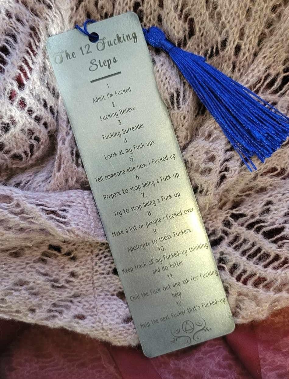 The 12 F**king Steps AA Stainless Steel Bookmark - Etsy