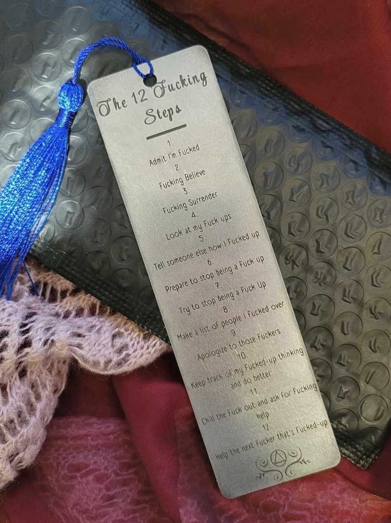 The 12 F**king Steps AA Stainless Steel Bookmark - Etsy