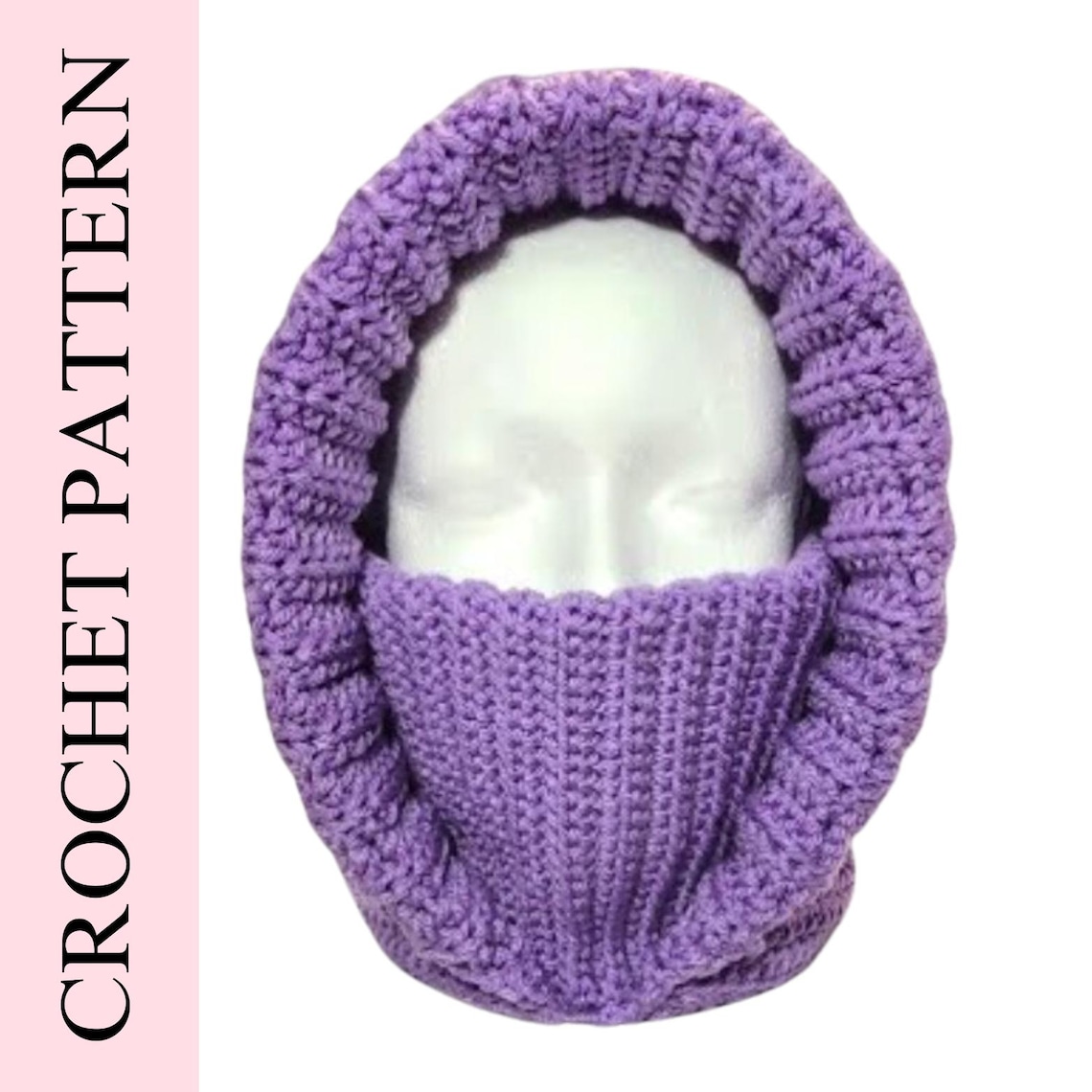 Crochet Balaclava Pattern | Turtleneck Hoodie Pattern | Hooded Cowl ...