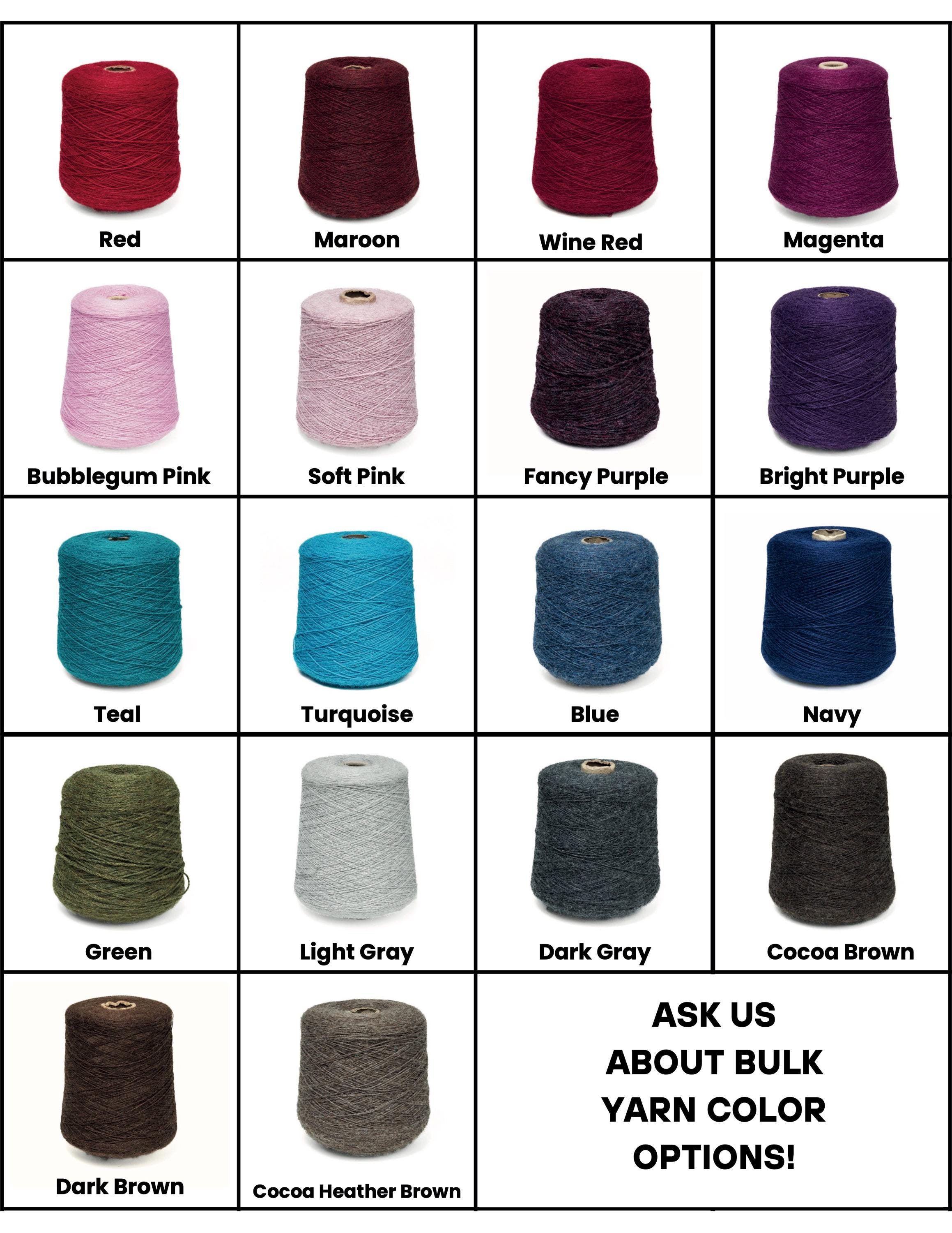Alpaca Yarn Cones - 1000 Yards - 10 Color Options for Knitting ...