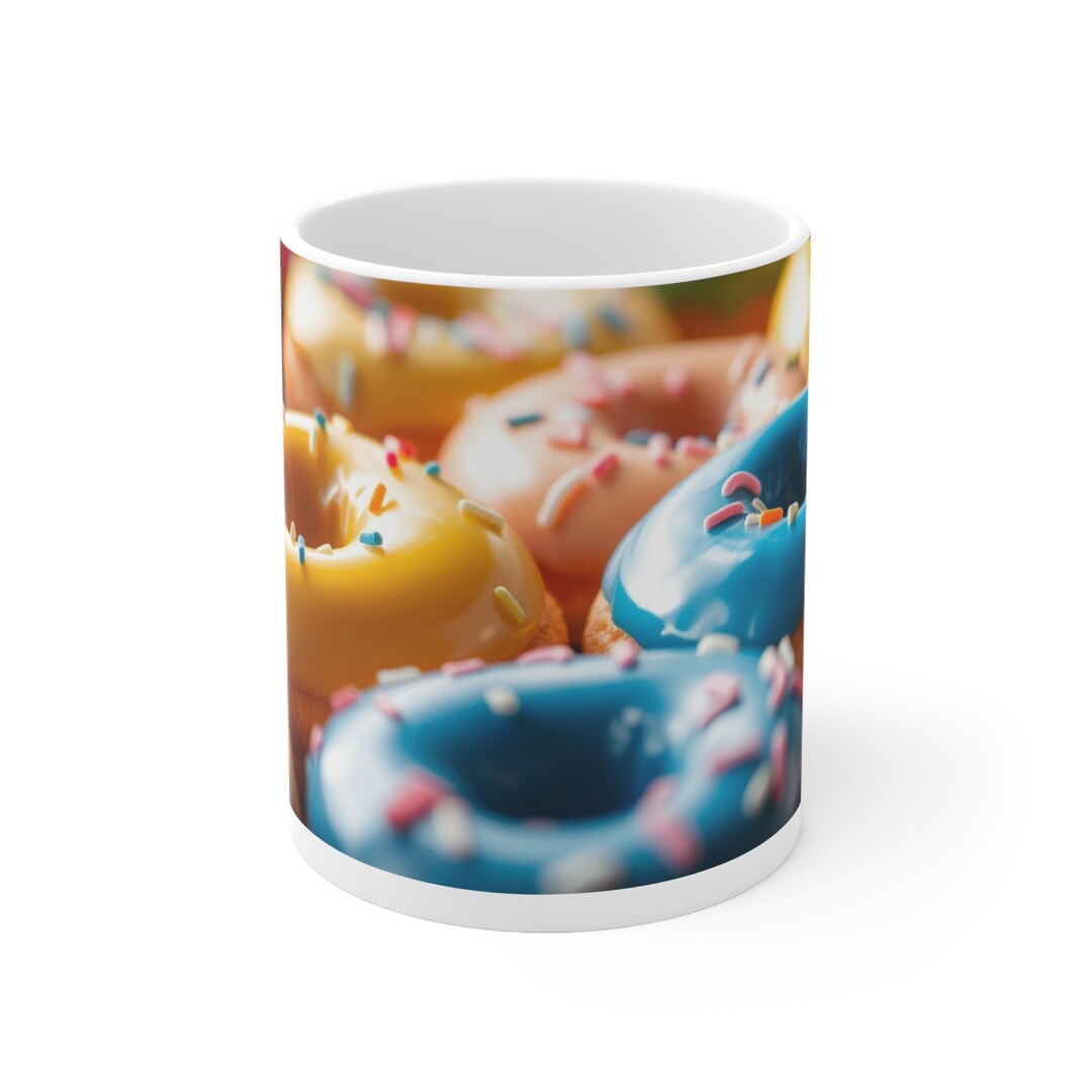 Colorful Donut Ceramic Coffee Cups Playful Mugs for Coffee Lovers ...