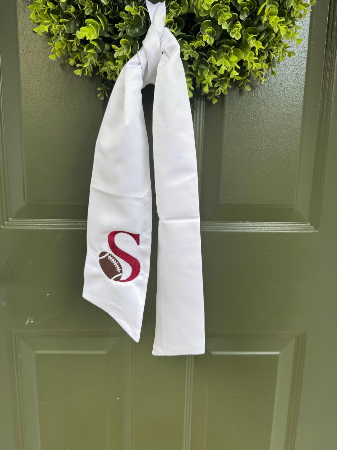 Personalized Monogram Wreath Sash: Custom Fall Football Door Decor - Etsy