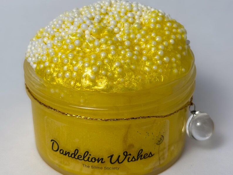 Dandelion Wishes – Golden Sunshine Clear Slime With Foam Beads, Sparkly ...
