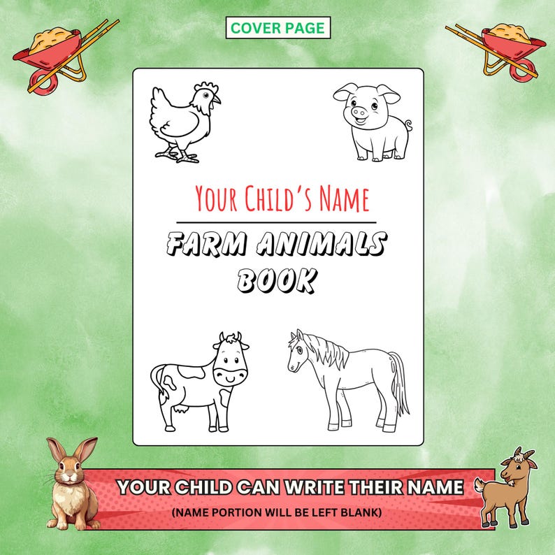 Farm Animal Kid Coloring Pages Children Activity Toddler Preschool ...