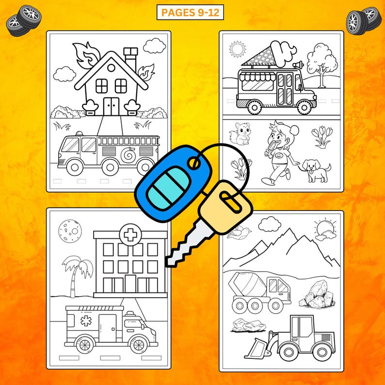 Vehicle Car Kid Coloring Pages Children Activity Toddler Preschool ...