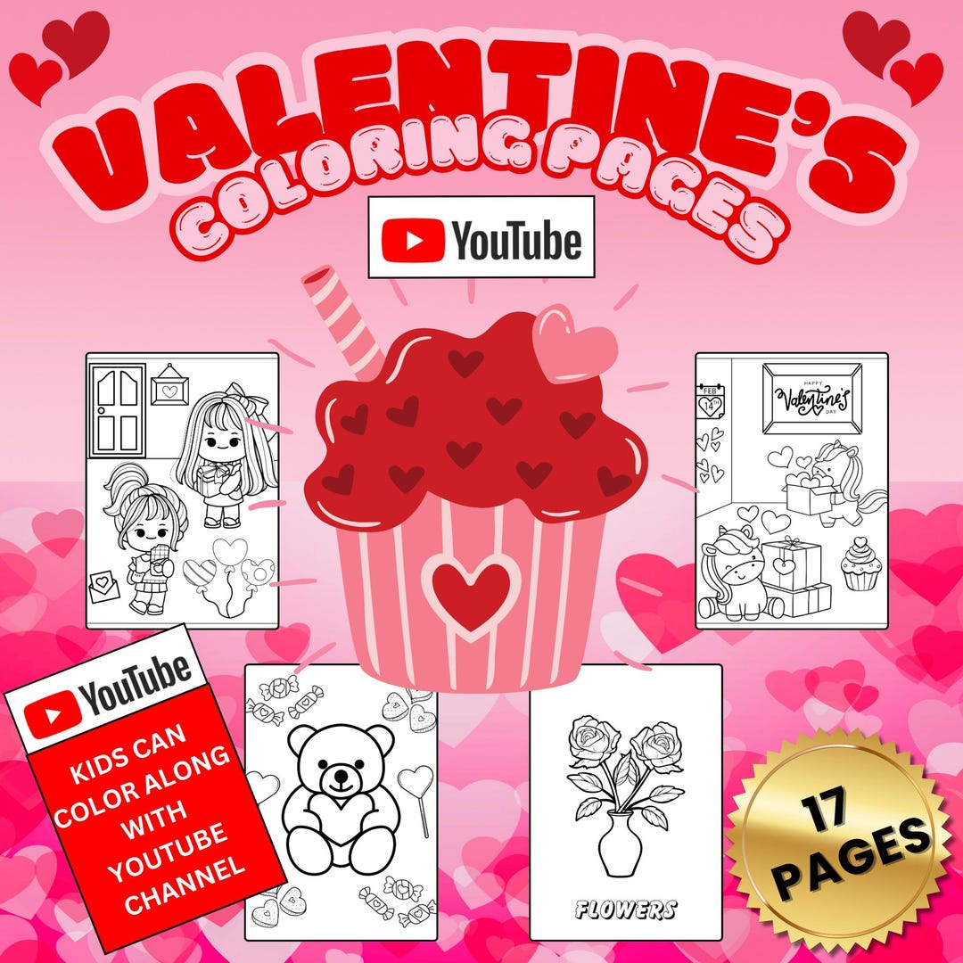 Valentine's Day Kid Coloring Pages Hearts Children Toddler Preschool ...