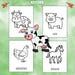 Farm Animal Kid Coloring Pages Children Activity Toddler Preschool ...