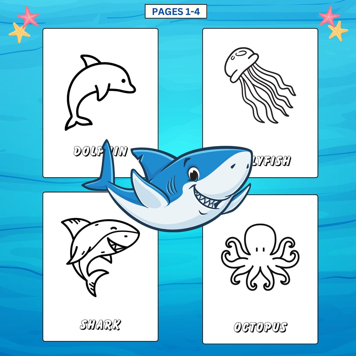 Sea Animal Kid Coloring Pages Children Ocean Creatures Toddler ...