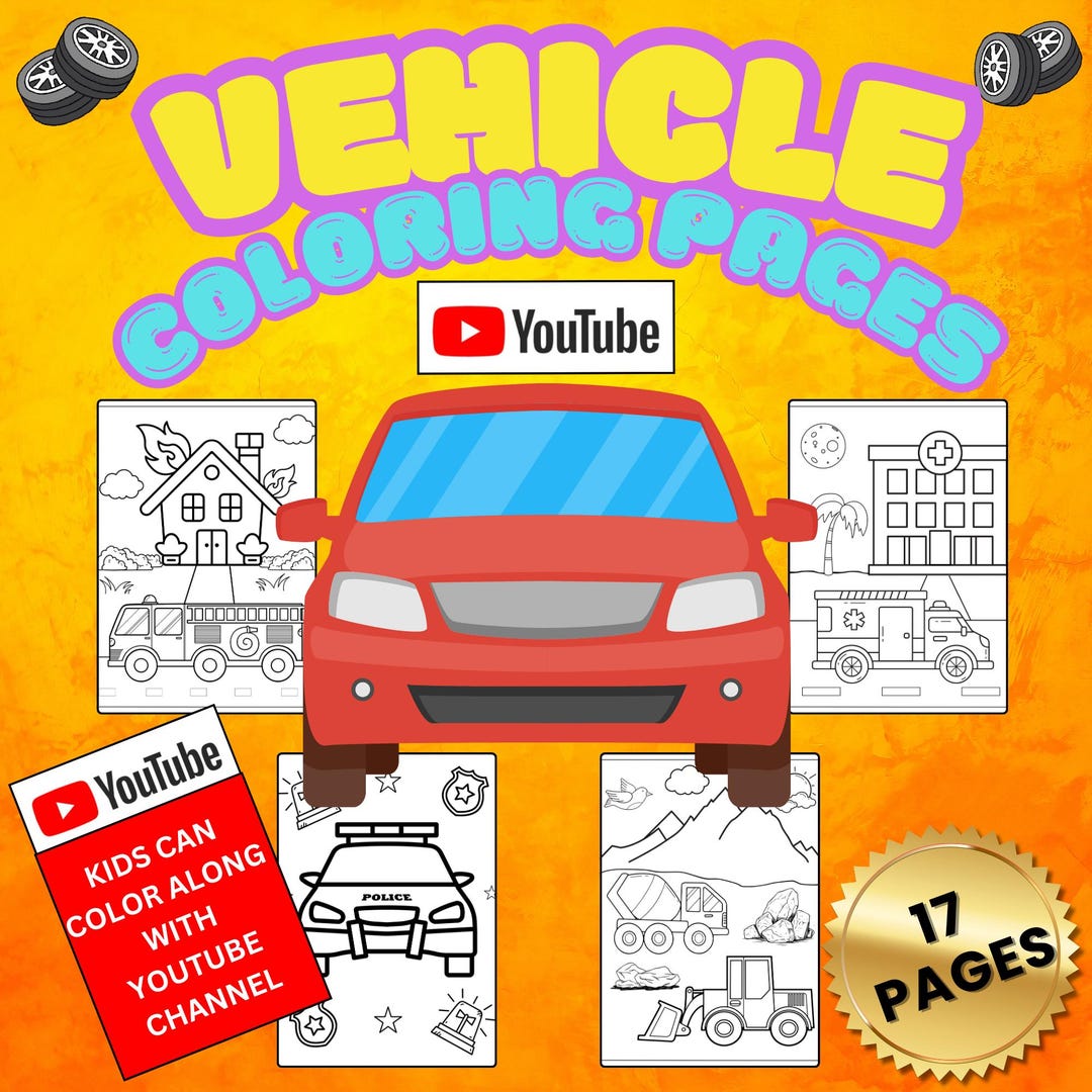 Vehicle Car Kid Coloring Pages Children Activity Toddler Preschool ...