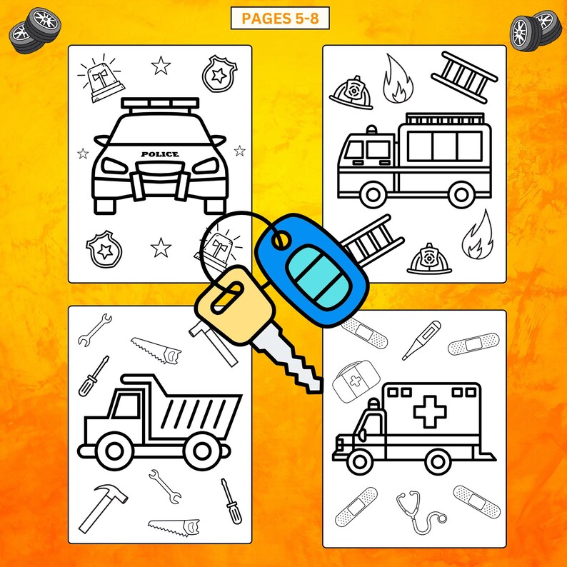 Vehicle Car Kid Coloring Pages Children Activity Toddler Preschool ...