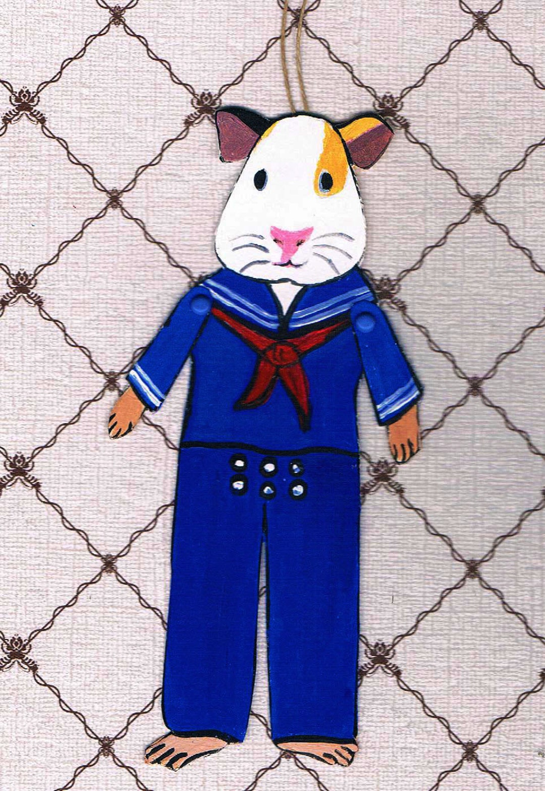 Guinea Pig, One of a Kind Paper Doll, Collectible Art Doll, OOAK ...
