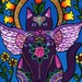 Original Mexican Folk Art Painting of Purple Talavera Angel Cat ...