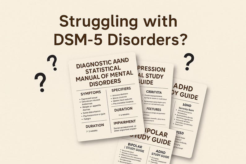 NCE Exam Prep- DSM-5 Visual Concepts - Etsy