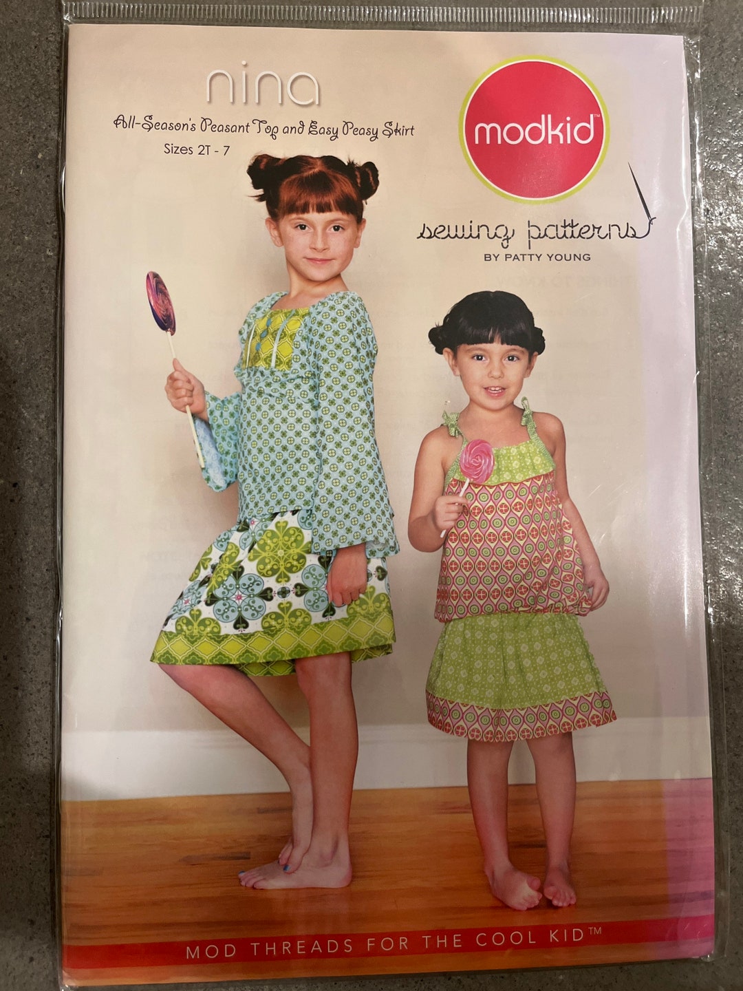 Modkid Sewing Paper Pattern Nina Top Snd Skirt All Season Sizes 2-7 ...