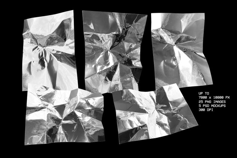 Silver Paper Textures - 25 Metallic Foil PNG, Chrome Mirror Paper ...