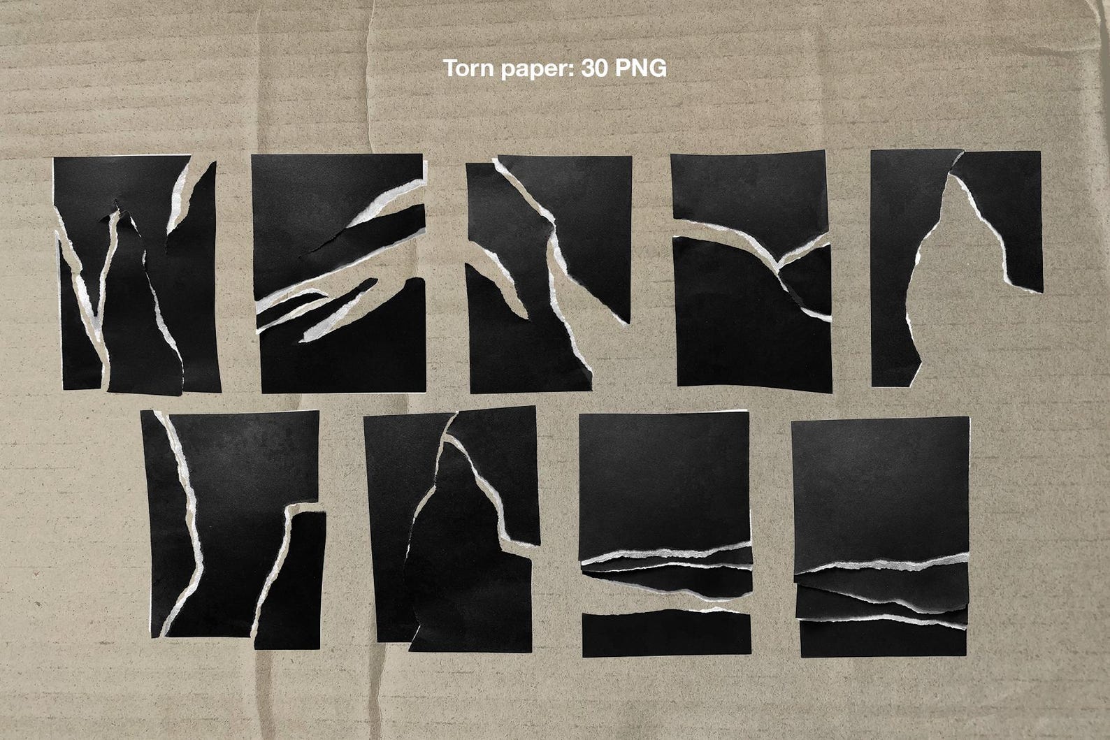 Torn Paper Bundle: 85 PNG, PSD Ripped Paper, Knife Cuts, Scratches ...
