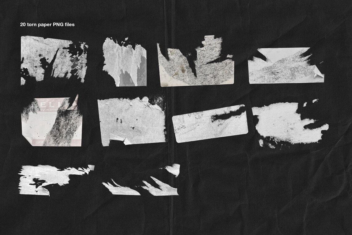 Graffiti & Torn Paper PNG Bundle - 65 Spray Paint Elements, Ripped ...