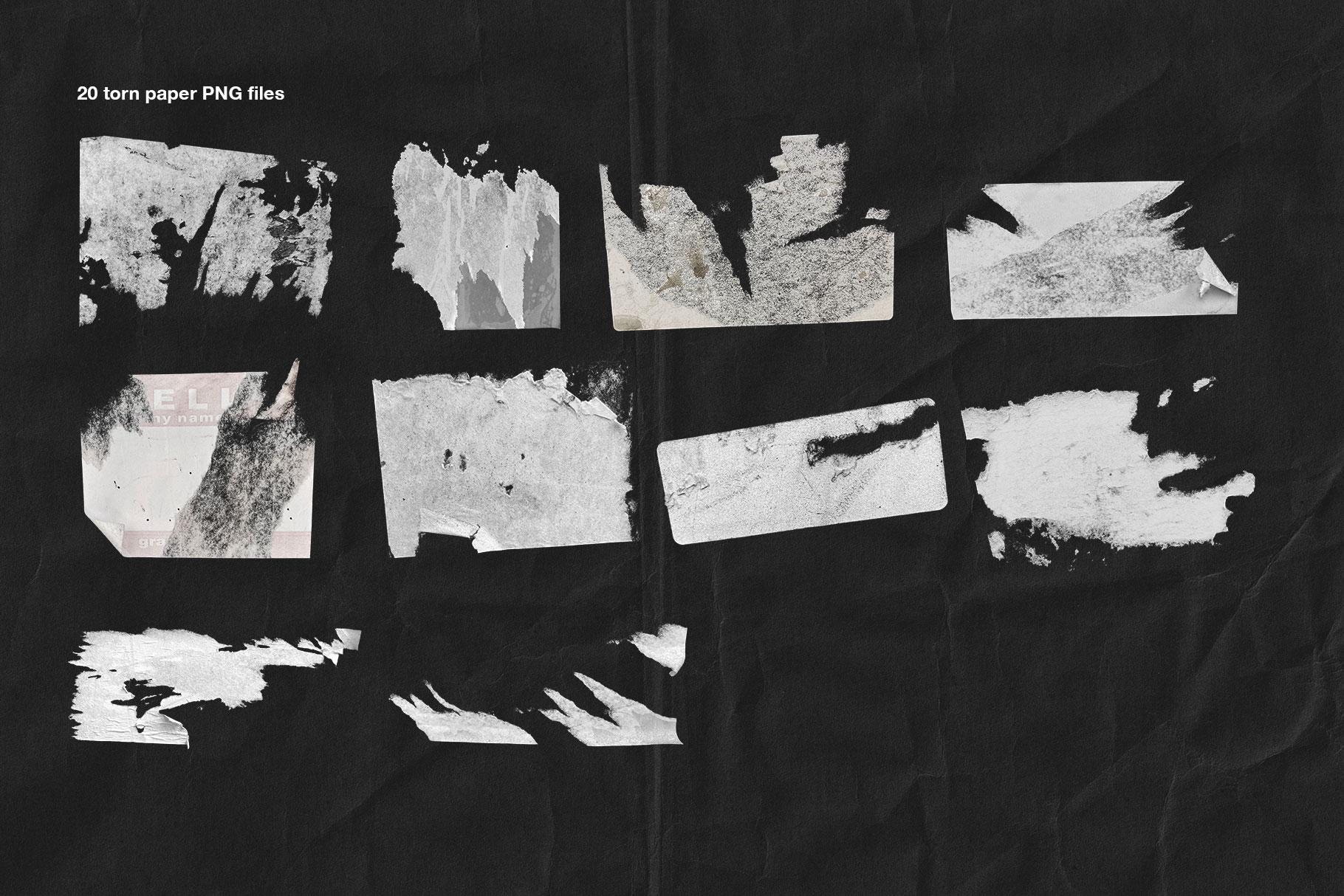 Graffiti & Torn Paper PNG Bundle - 65 Spray Paint Elements, Ripped ...