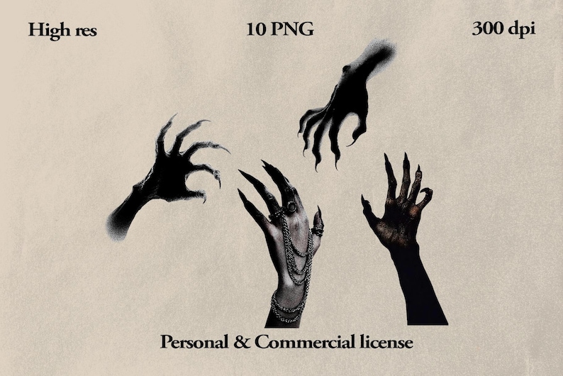 Vampire PNG Clipart Set | Fangs, Claws, Gothic Hands, Vampire Mouths ...