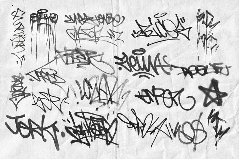 Graffiti & Torn Paper PNG Bundle - 240 Spray Paint Elements, Ripped ...