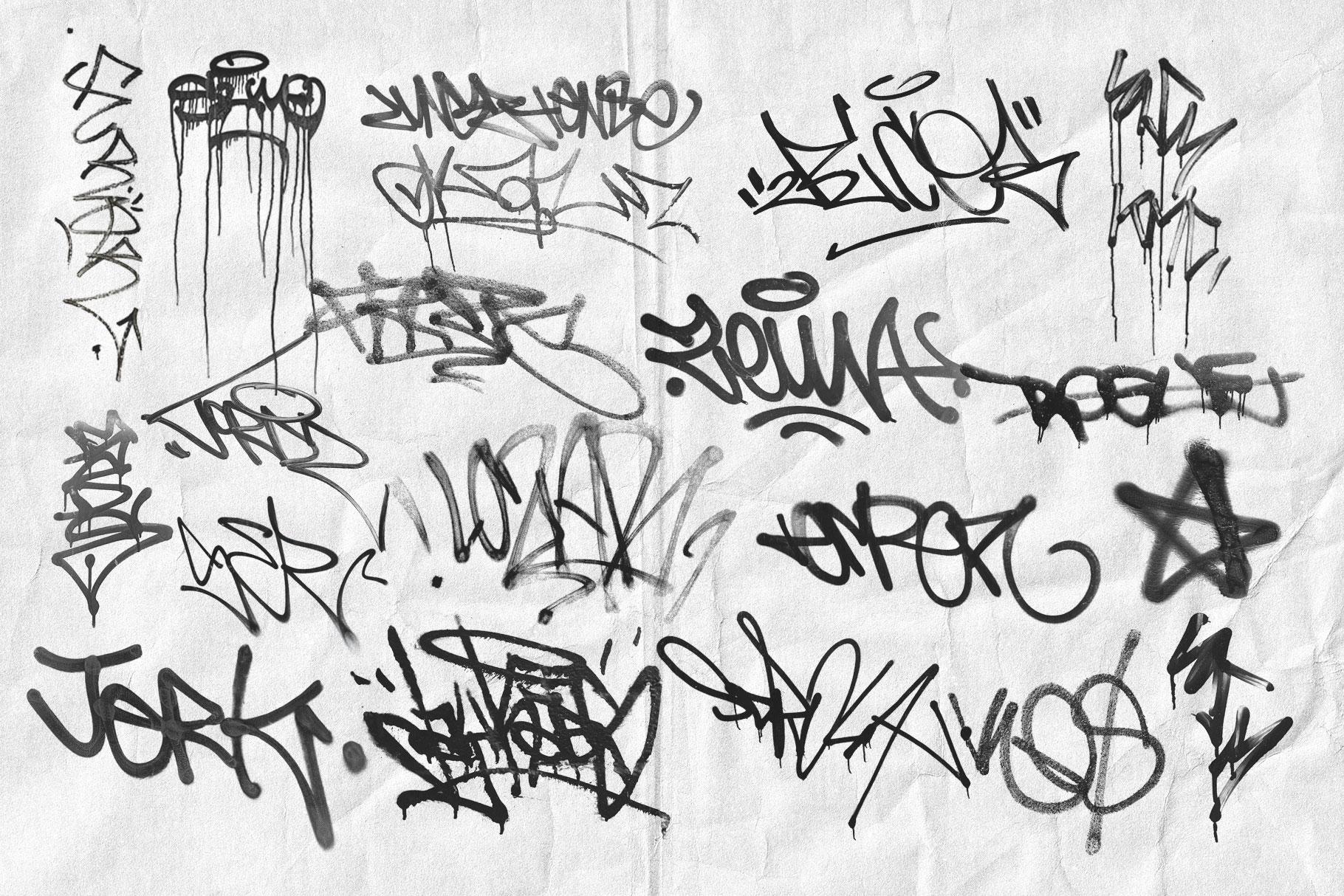 Graffiti & Torn Paper PNG Bundle - 240 Spray Paint Elements, Ripped ...