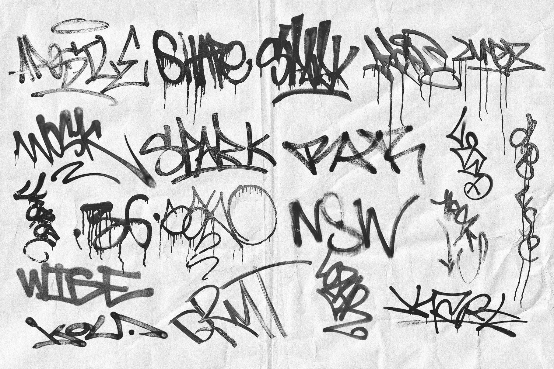 Graffiti & Torn Paper PNG Bundle - 240 Spray Paint Elements, Ripped ...