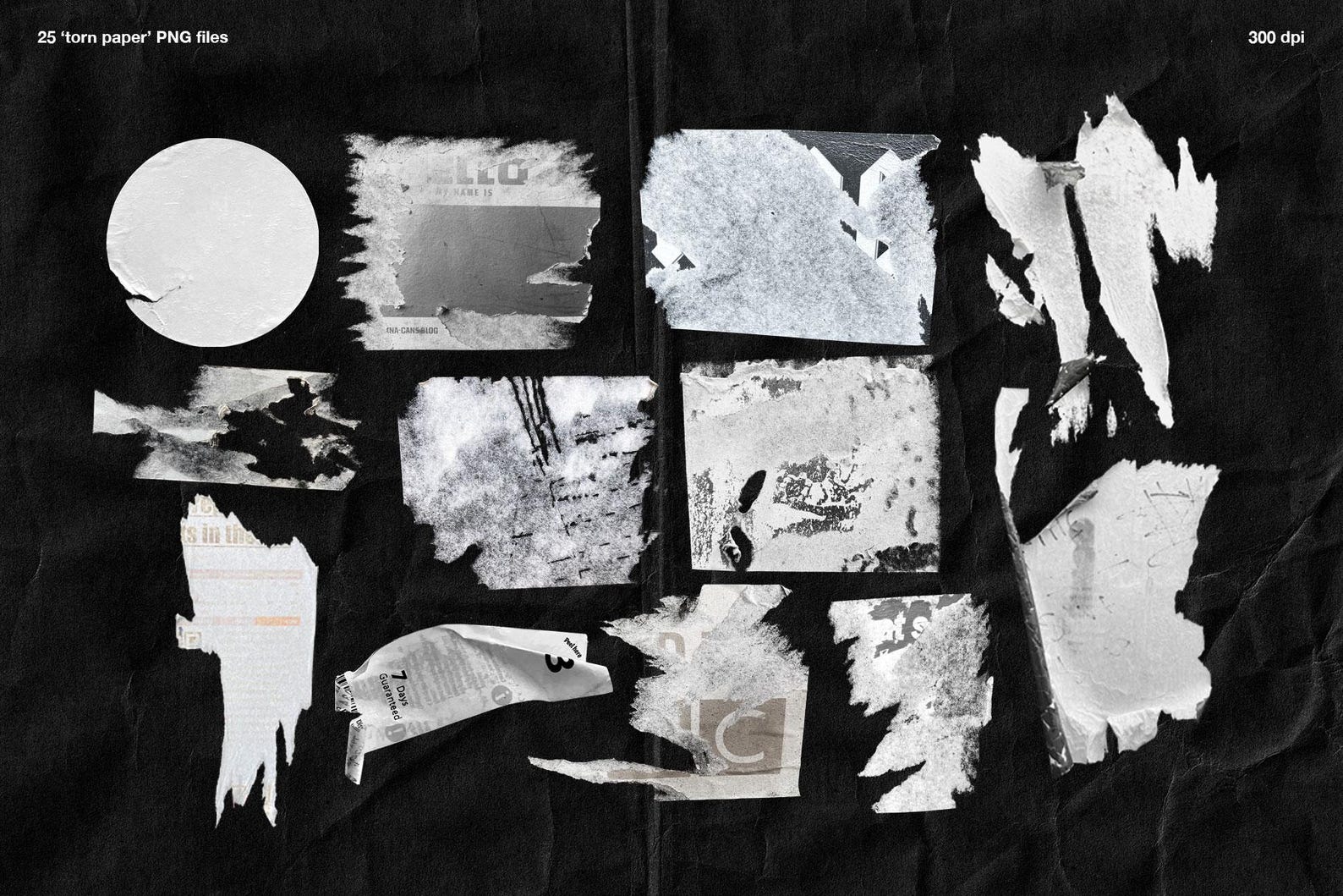 Graffiti & Torn Paper PNG Bundle - 240 Spray Paint Elements, Ripped ...