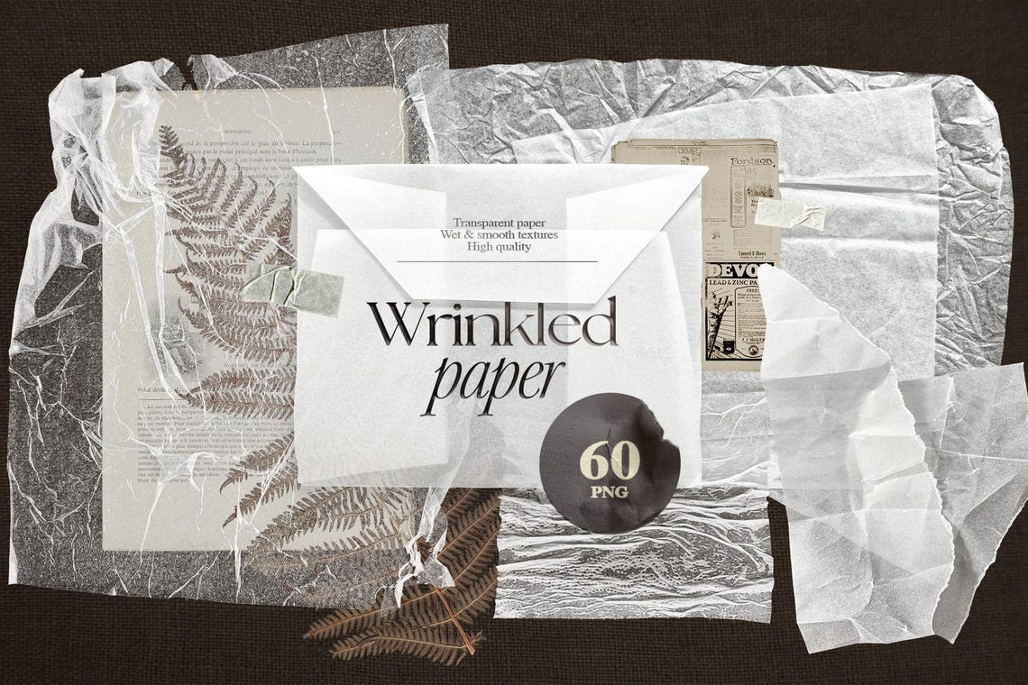 Wrinkled Transparent Paper PNG - 60 Glued, Crumpled, Folded Paper ...