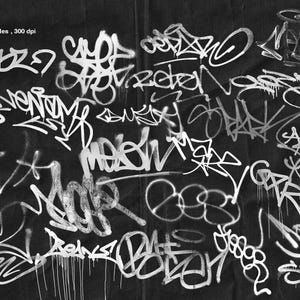 Graffiti & Torn Paper PNG Bundle - 65 Spray Paint Elements, Ripped ...