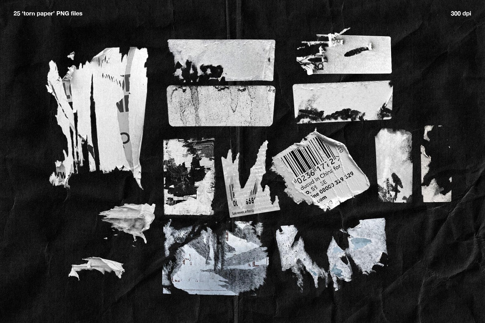 Graffiti & Torn Paper PNG Bundle - 240 Spray Paint Elements, Ripped ...