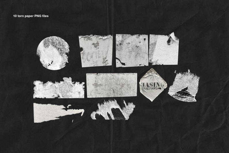 Graffiti & Torn Paper PNG Bundle - 65 Spray Paint Elements, Ripped ...